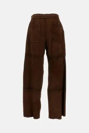 PAROSH Suede Trousers With Drawstring Waist