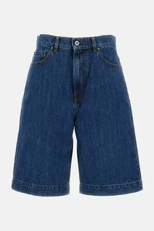 PAROSH Denim Bermuda Shorts - Blue