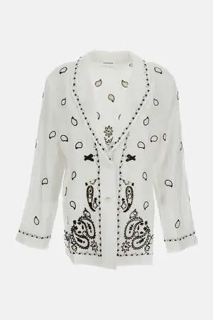 PAROSH Embroidered Linen Jacket - Multicolor