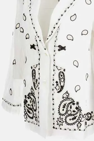 PAROSH Embroidered Linen Jacket - Multicolor