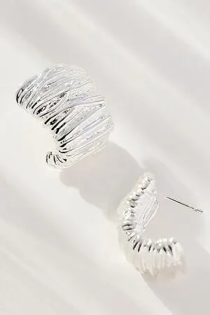 TALIS CHAINS Textured Nugget Earrings - Silver