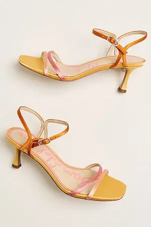 Sam Edelman Presley Ankle Strap Kitten Heels - Pink/orange Multi