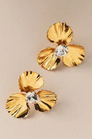 JENNIFER BEHR Caelyn Earrings - Crystal Antique Gold
