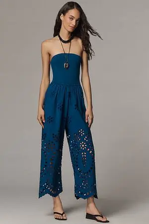 Saylor Oriella Strapless Eyelet Jumpsuit