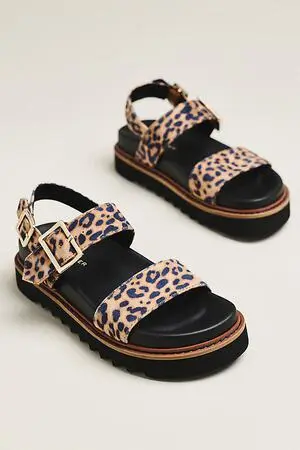 KELSI DAGGER BROOKLYN Leopard Double-strap Sandals