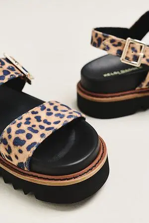 KELSI DAGGER BROOKLYN Leopard Double-strap Sandals
