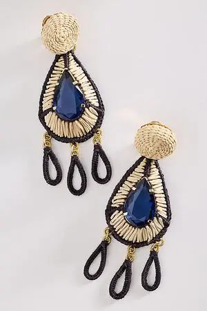 Mercedes Salazar Midnight Clip-on Earrings - Black/blue/neutral