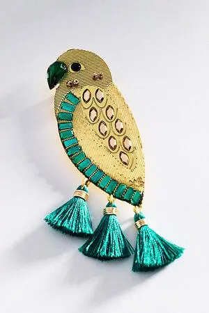 Mercedes Salazar Blue Bird Brooch - Multi