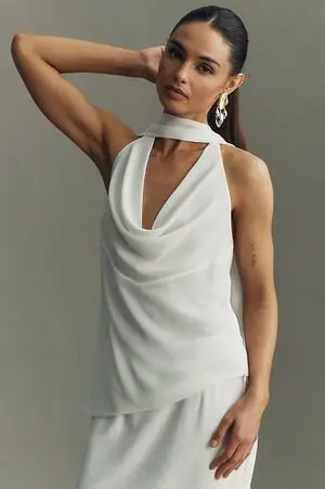 MARE MARE Cowl-neck Halter Tank Top