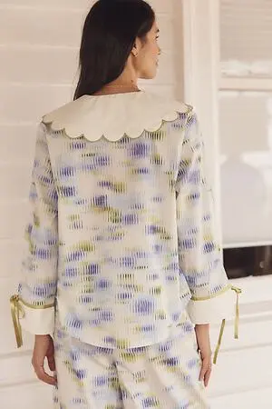 LYREBIRD Scalloped Collar Buttondown Shirt