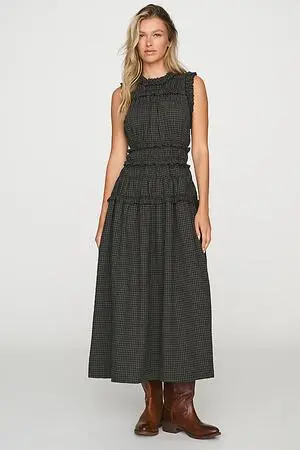 RAISONNEL Sleeveless Smocked Maxi Dress - Grey