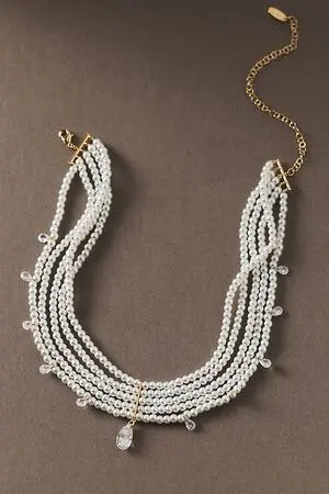 Anthropologie Pearl Drop Choker Necklace