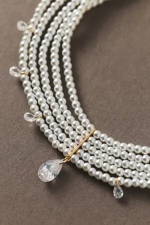 Anthropologie Pearl Drop Choker Necklace