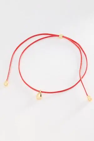 Anthropologie Mini Pendant Cord Necklace - Red/gold