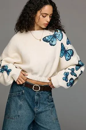 PILCRO Long-sleeve Butterfly Sleeve Pullover