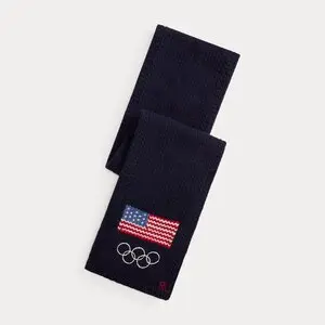 Ralph Lauren Team Usa Flag Wool Scarf - Navy
