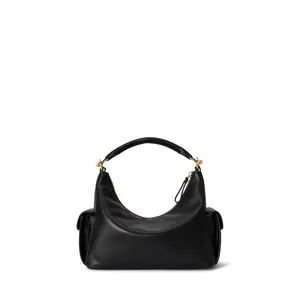 Ralph Lauren Nappa Leather Small Blaike Shoulder Bag - Black