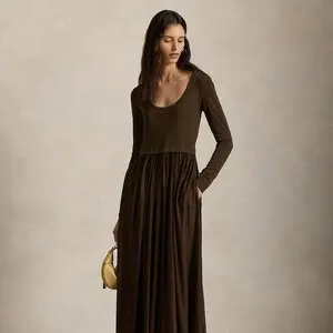 Ralph Lauren Tie-back Jersey Maxidress