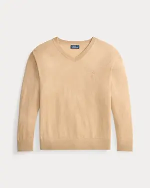 Ralph Lauren Wool V-neck Sweater - Light Camel