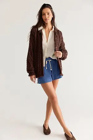 Free People Opal Knit Cardigan - Chicory Coffee