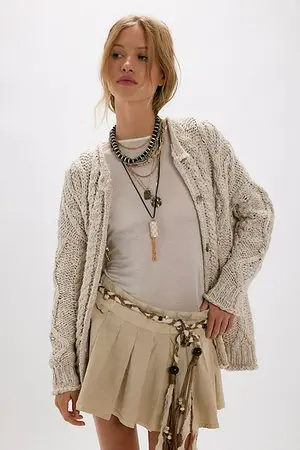 Free People Opal Knit Cardigan - Tea