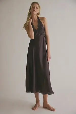 Free People Petal Party Midi Slip - Fudge