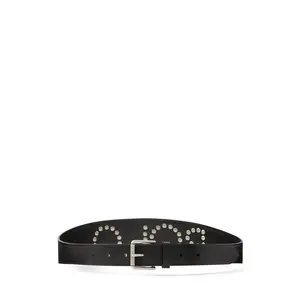Ralph Lauren Studded Logo Leather Moto Belt