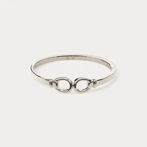 Ralph Lauren Sterling Horse Bit Hinge Bangle - Silver