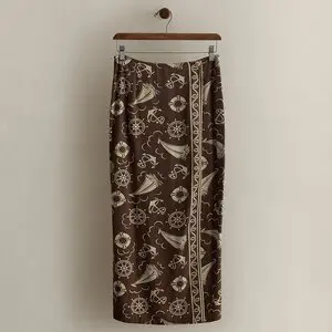 Brown Print Skirts