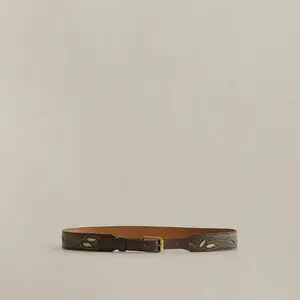 Ralph Lauren C. 1983 Cutout Leather Belt - Brown