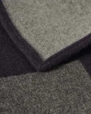 Johnstons Of Elgin Art Geometric & Grey Cashmere Throw - Navy