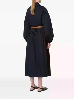 Max Mara Balloon-sleeve Belted Midi Dress