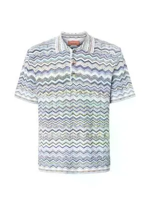 Missoni Chevron-pattern Polo Shirt - Blue
