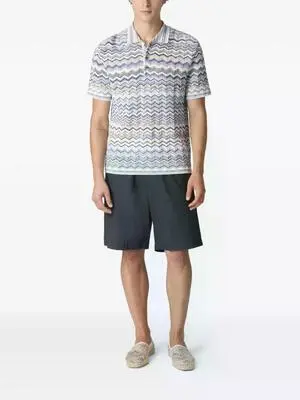 Missoni Chevron-pattern Polo Shirt - Blue