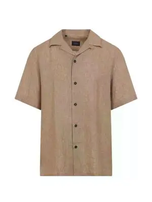 Brioni Short-sleeve Linen Shirt - Neutrals