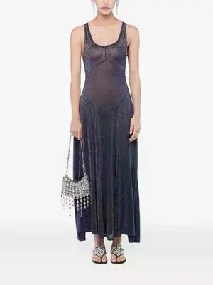 Rabanne Flared Hotfix Knit Dress