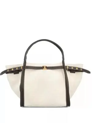TOD'S T Buckle Canvas Tote