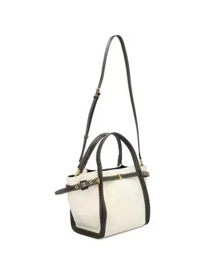 TOD'S T Buckle Canvas Tote