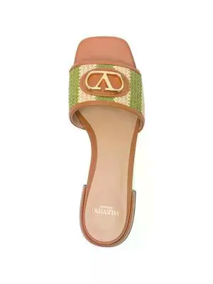 Valentino Garavani Logo Sandals - Neutrals