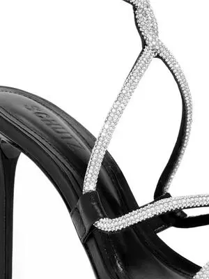Schutz 100mm Crystal-embellished Heeled Sandals - Black