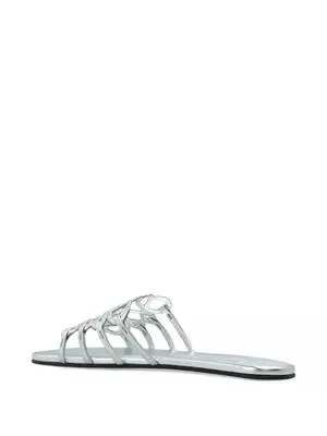 Loewe Cut-out Detail Flat Sandals - Silver