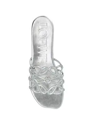 Loewe Cut-out Detail Flat Sandals - Silver