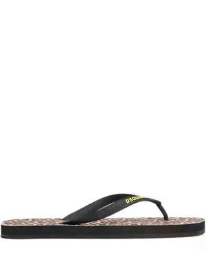Dsquared2 Leopard Print Flip Flops - Brown
