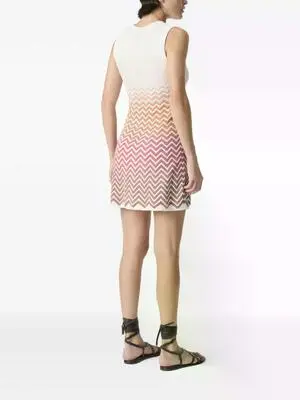 Missoni Sleeveless Chevron Mini Dress - White