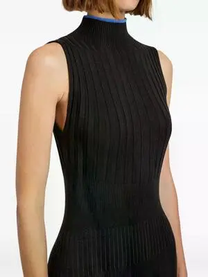 Proenza Schouler White Label Ezme Ribbed-knit Dress - Black