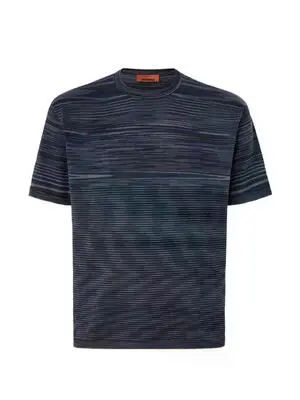Missoni Fiamma Mercerized Crew-neck Cotton T-shirt - Blue