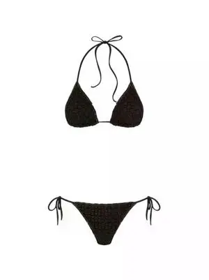 Missoni Triangle Bikini In Lurex Viscose With Raschel Workmanship - Black