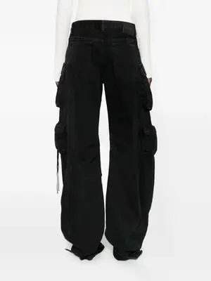 Attico Printed Wide Leg Jeans