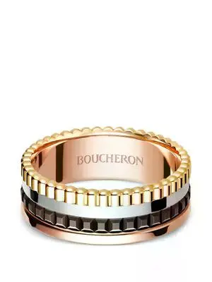 Boucheron Quatre Classique Three Gold-tone Ring - Pink