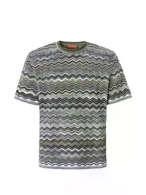 Missoni Chevron-pattern Knit T-shirt - Grey
